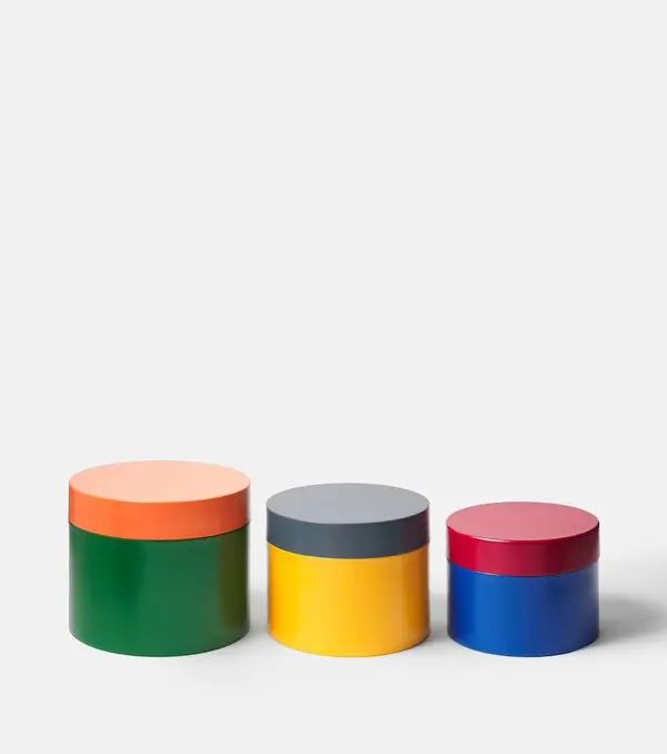 POLSPOTTEN Metal Caps & Jars Set Of 3 Aluminium Jars