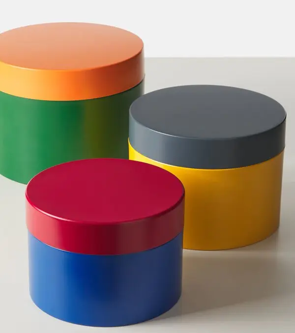 POLSPOTTEN Metal Caps & Jars Set Of 3 Aluminium Jars