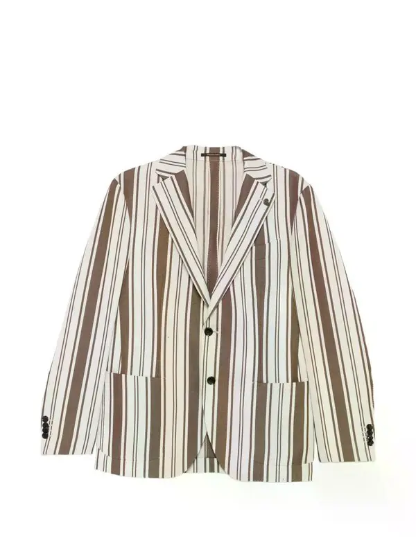 GABRIELE PASINI Striped Single-breasted Blazer - Neutrals