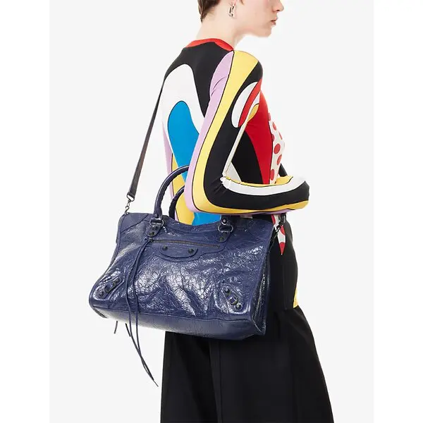 Balenciaga Le City Medium Leather Shoulder Bag