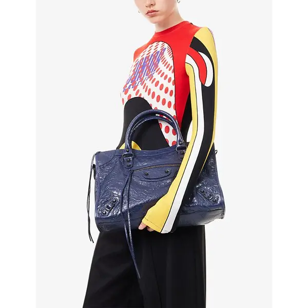 Balenciaga Le City Medium Leather Shoulder Bag