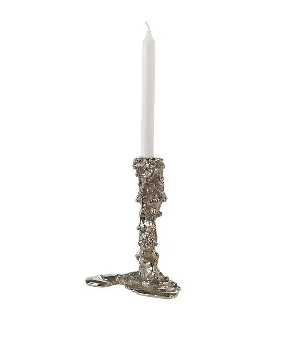 POLSPOTTEN Large Drip Candle Holder - Silver