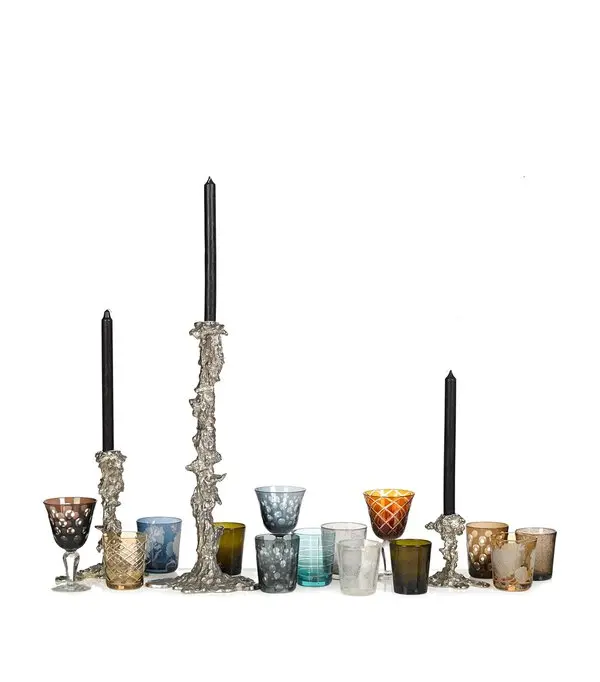 POLSPOTTEN Large Drip Candle Holder - Silver