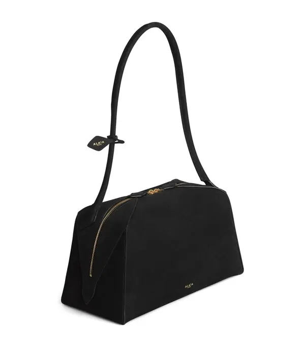 Alaïa Le Bouledogue Nubuck Leather Shoulder Bag - Black