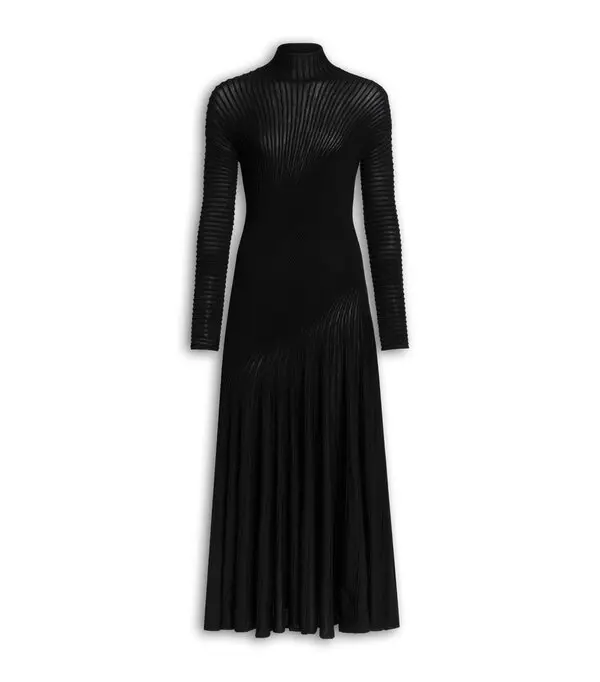 Alaïa Twisted Wool-blend Midi Dress