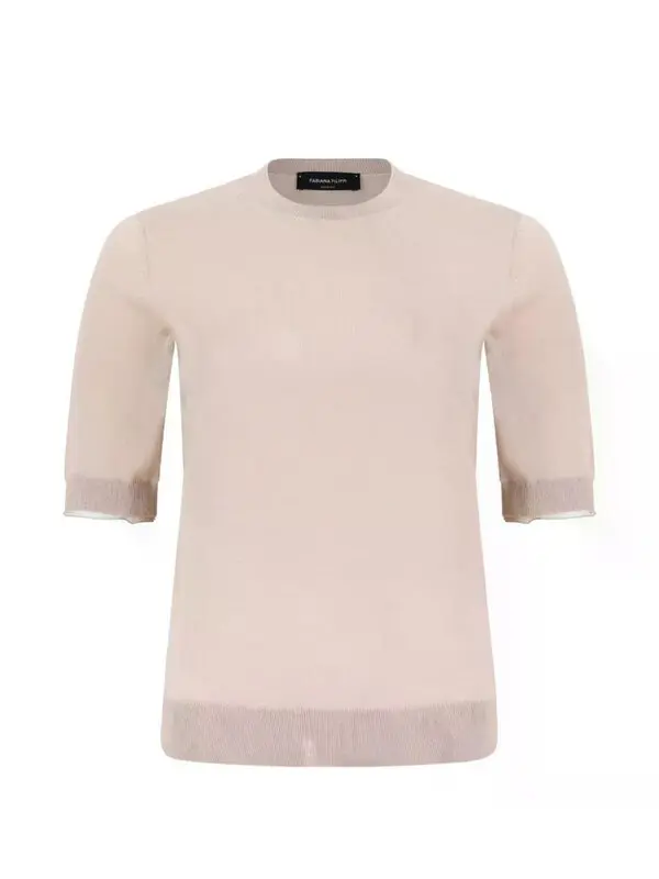 Fabiana Filippi Fine Knit Round Neck Short Sleeve Sweater