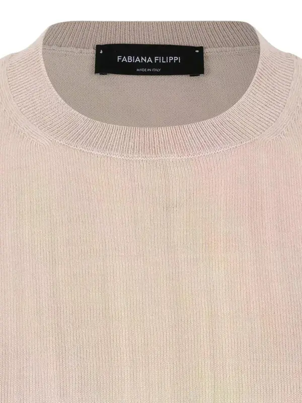 Fabiana Filippi Fine Knit Round Neck Short Sleeve Sweater