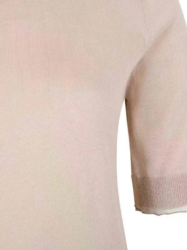 Fabiana Filippi Fine Knit Round Neck Short Sleeve Sweater