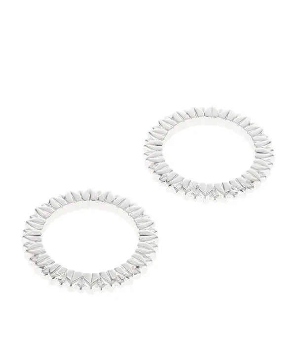 Christofle Set Of 2 -plated Palmettes Napkin Rings - Silver