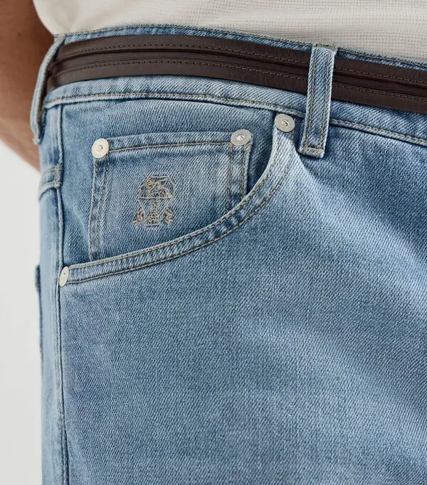 Brunello Cucinelli Stretch-cotton Slim Jeans - Blue