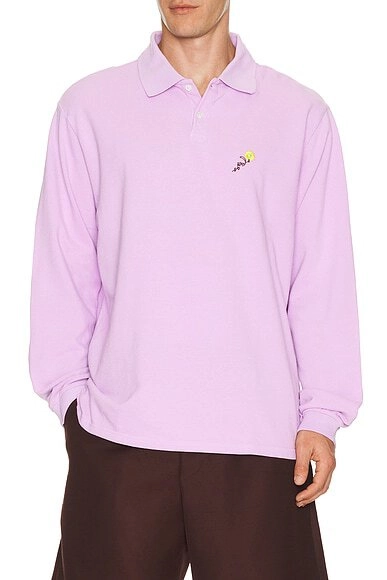 VOWELS Long Sleeve Pique Polo