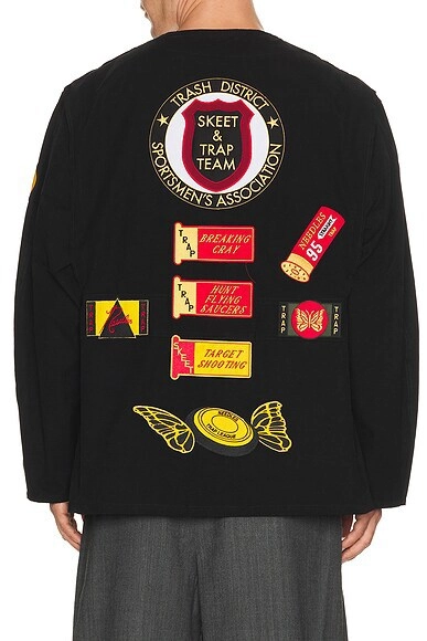 Needles Shooting Jacket Waxed Cloth With Novelty Patches