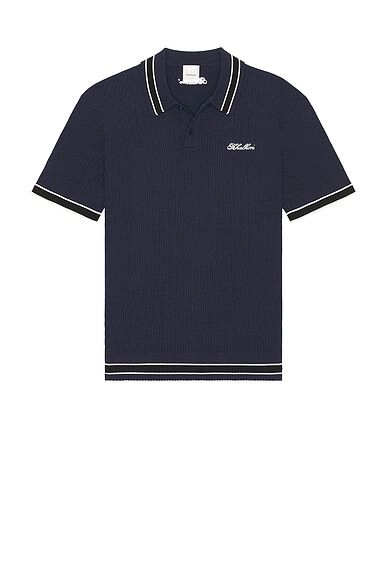 KHALHON Varsity Tipped Rib Polo