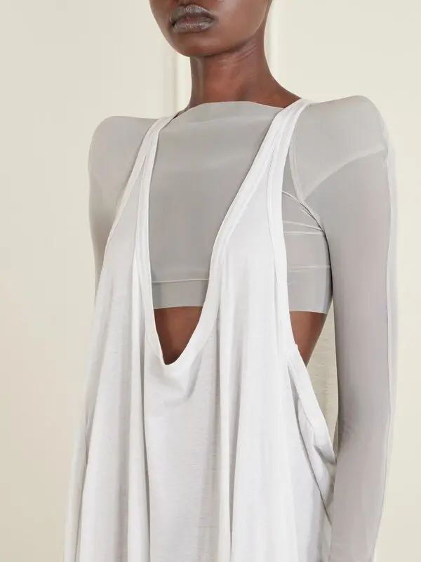 Rick Owens Helm Stretch-mesh Blouse - Neutrals