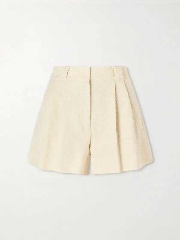 BLAZÉ MILANO Orinda Cotton-blend Tweed Shorts - Neutrals