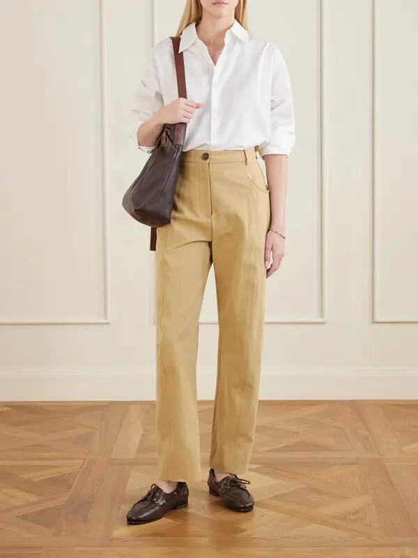 BLAZÉ MILANO Embellished Paneled Twill Tapered Pants