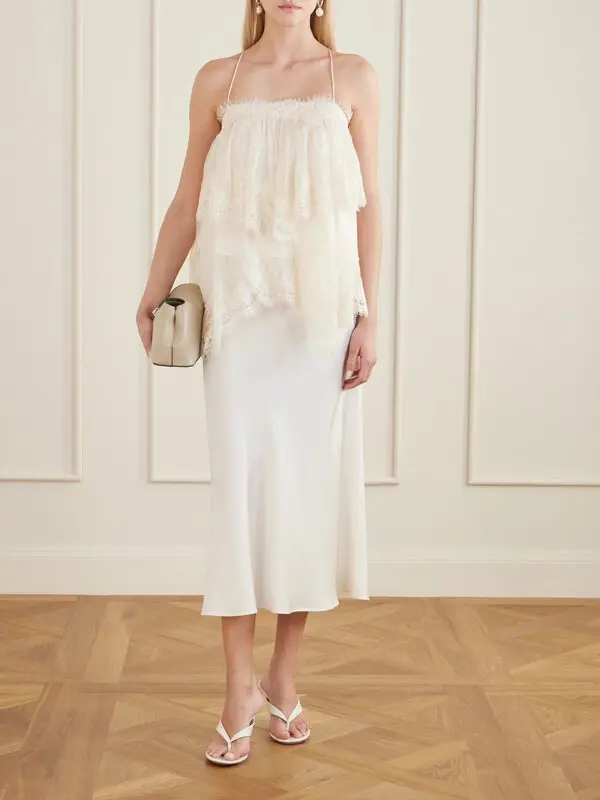 Aje Ophelia Lace-trimmed Tiered Camisole