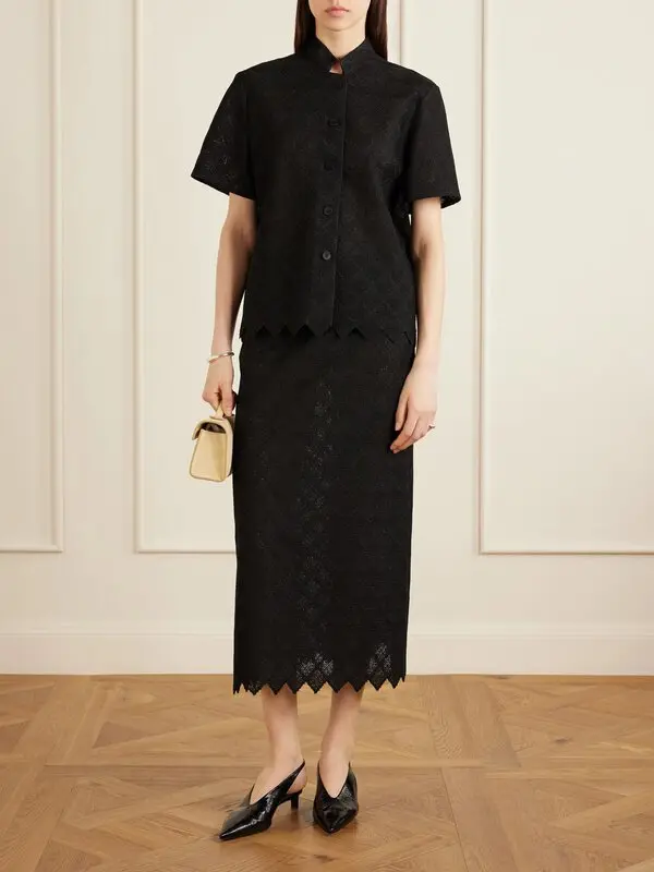 LIBEROWE Remi Crocheted Midi Skirt