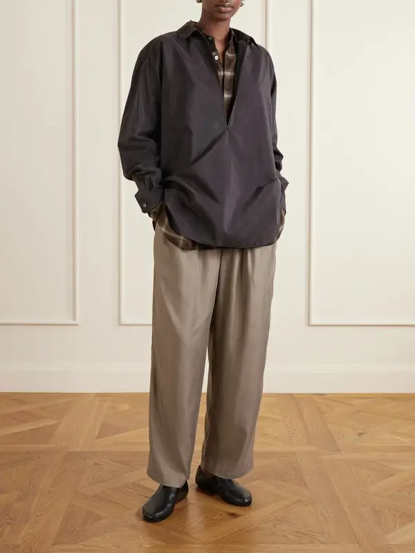 SSSTEIN Skipper Silk-blend Shirt - Gray