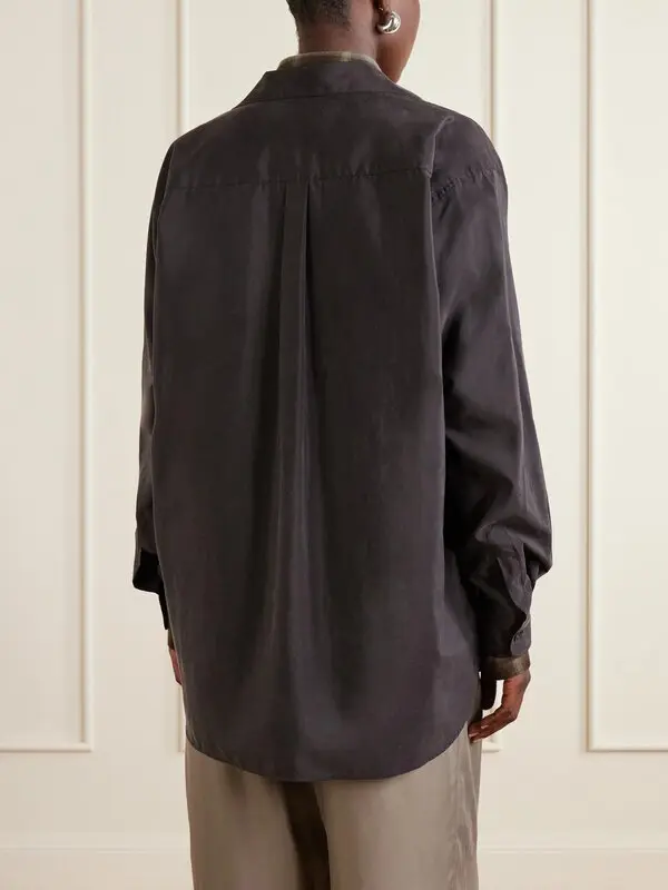 SSSTEIN Skipper Silk-blend Shirt - Gray