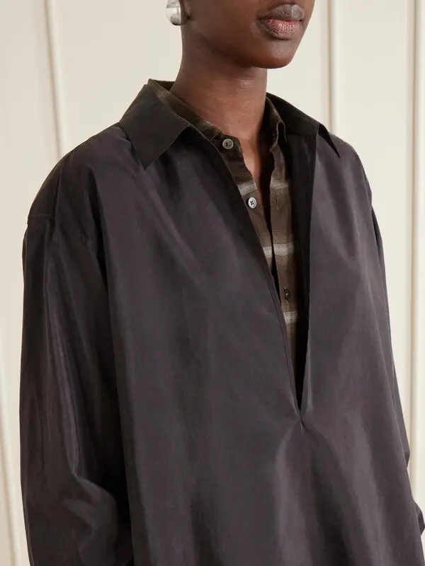 SSSTEIN Skipper Silk-blend Shirt - Gray