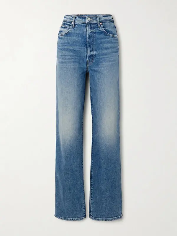 MOTHER Tunnel Vision Sneak High-rise Straight-leg Jeans - Blue