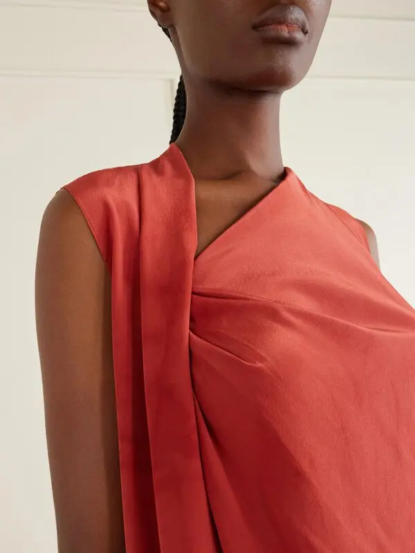 CORTANA Estela One-shoulder Silk-chiffon Maxi Dress