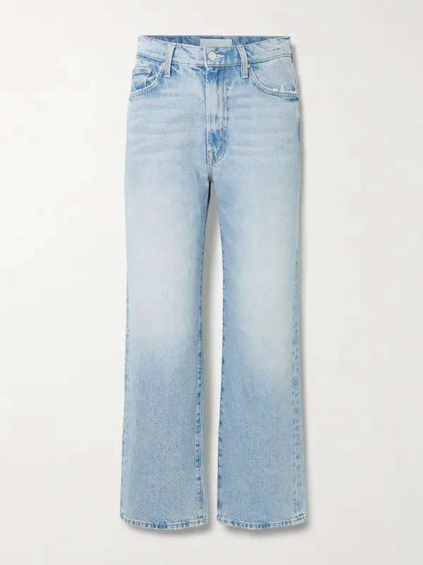 MOTHER The Rambler Zip Flood High-rise Straight-leg Jeans - Blue