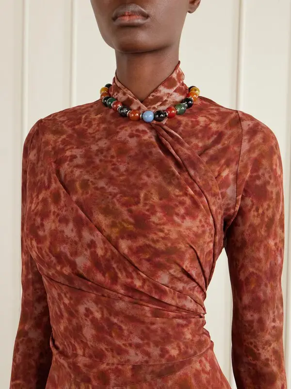 CORTANA Meena Printed Silk-crepon Jacket