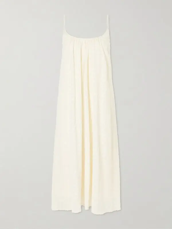 ERES Confidentielle Draped Silk And Cotton-blend Coverup - Neutrals