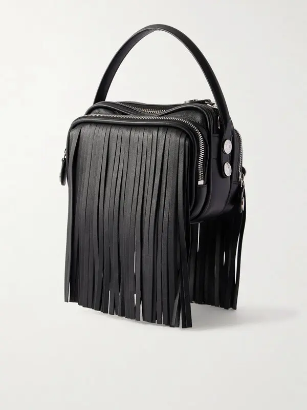 Acne Studios Camero Fringed Leather Shoulder Bag