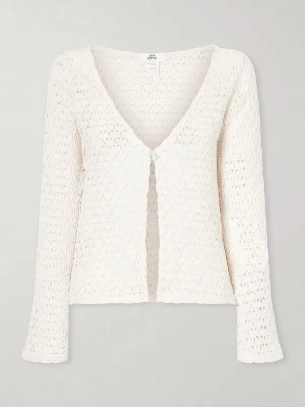 SARA CRISTINA Arena Crocheted Cotton Coverup - Neutrals