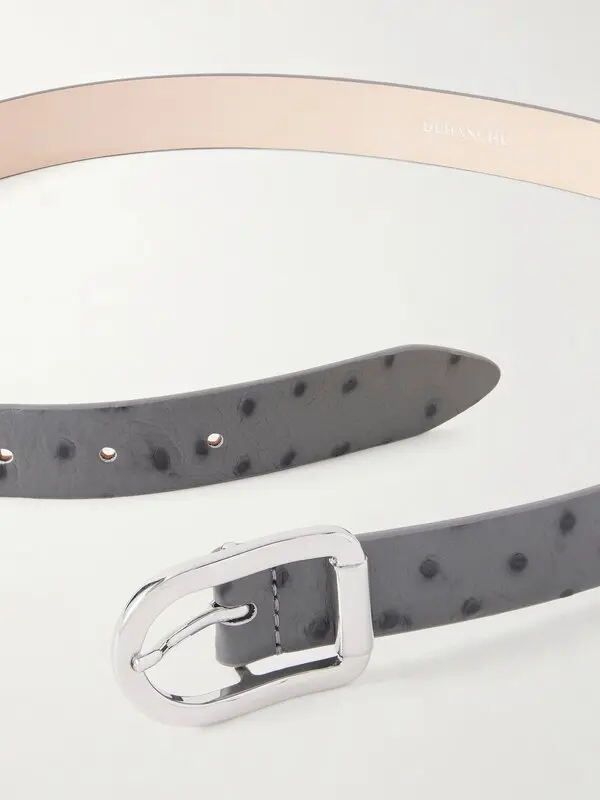 DEHANCHE Mija Ostrich Leather Belt - Gray