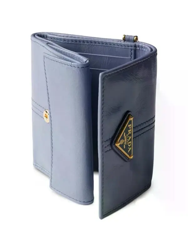 Prada Small Leather Wallet - Blue