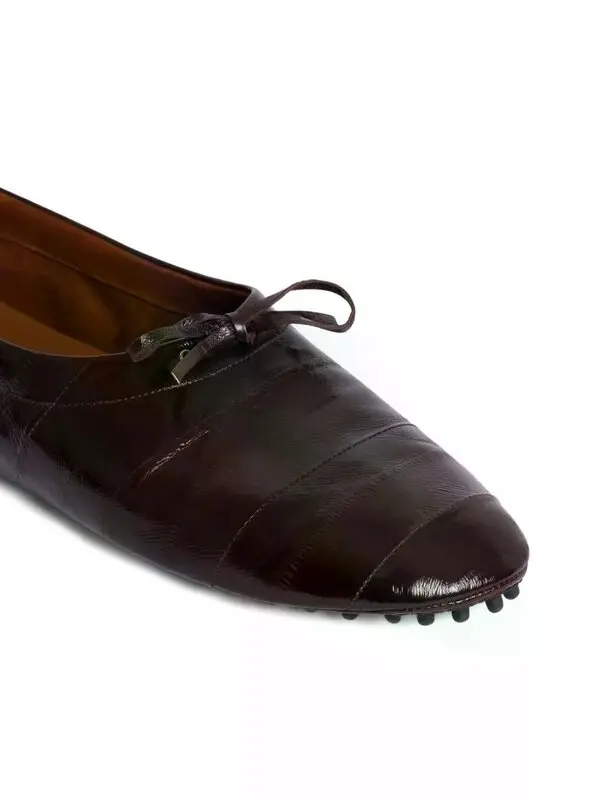 Alberta Ferretti Tie-detail Ballet Flats - Brown