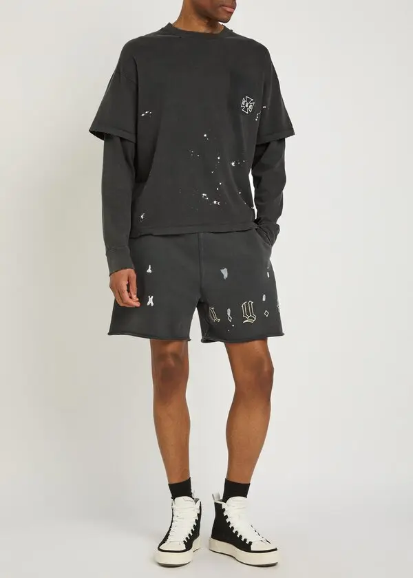 ASKYURSELF Layered Distressed Cotton T-shirt