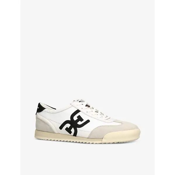 Sam Edelman Ivey Branded Leather And Suede Low-top Trainers