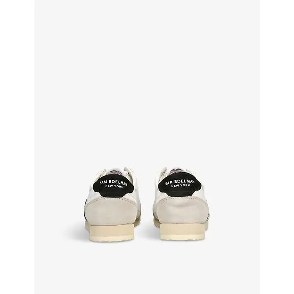 Sam Edelman Ivey Branded Leather And Suede Low-top Trainers