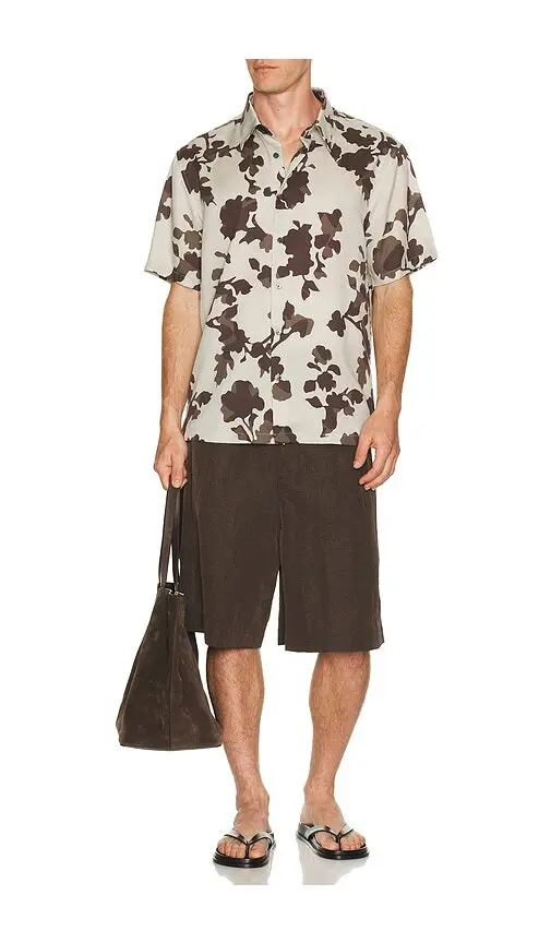 Theory Floral Lyocel Irving Shirt In . Also - Grey