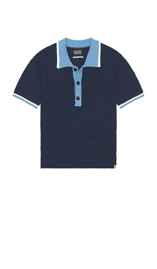 Scotch & Soda Structured Knitted Loose Fit Polo