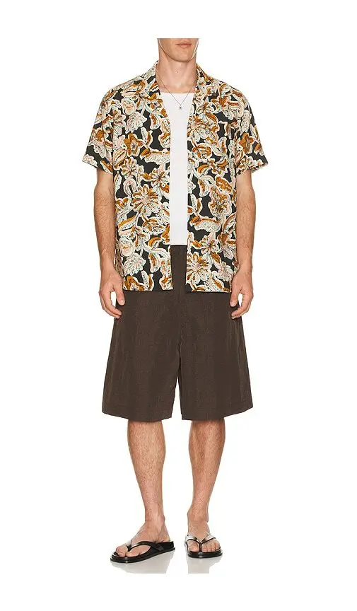 Scotch & Soda Printed Short Sleeve Shirt In . Also - Brown