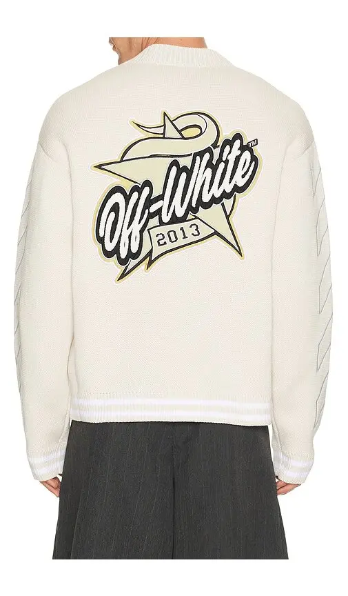 Off-White Star Logo Varsity Knit Cardigan - Cream