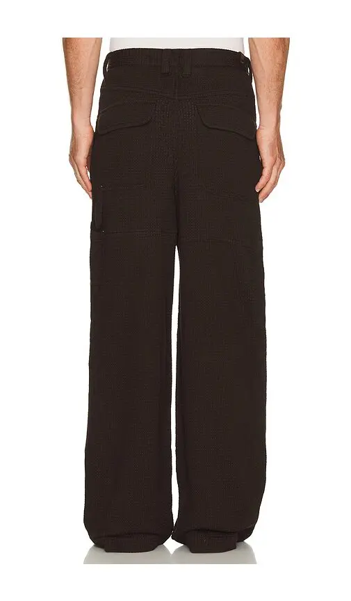 ISA BOULDER Loop Patch Wide Leg Pants - Chocolate