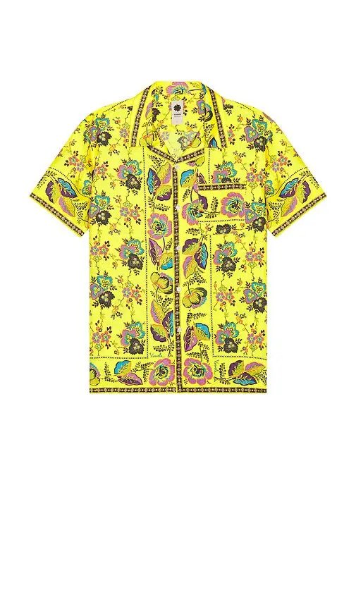 VOWELS Short Sleeve Silk Shirt In . Also