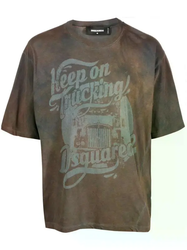 Dsquared2 Graphic-print Cotton T-shirt - Brown