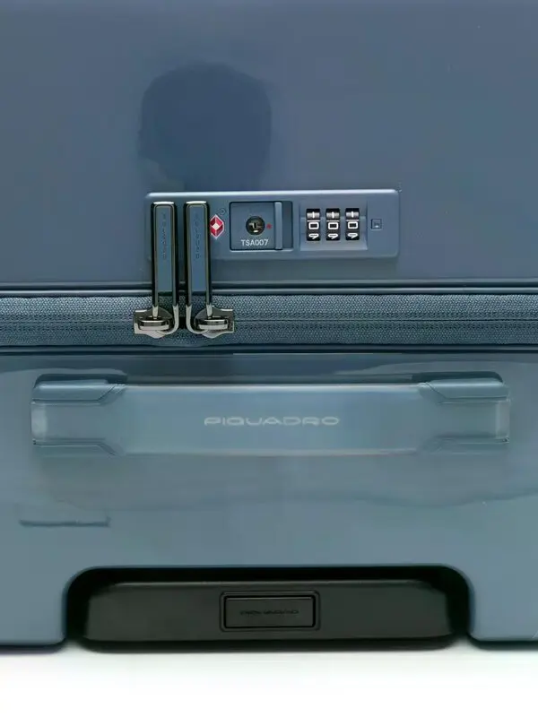 PIQUADRO 4-wheel Ribbed Suitcase