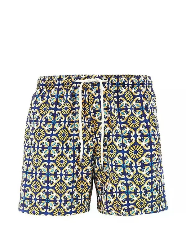 PENINSULA SWIMWEAR Amalfi Tile-print Swim Shorts - Blue