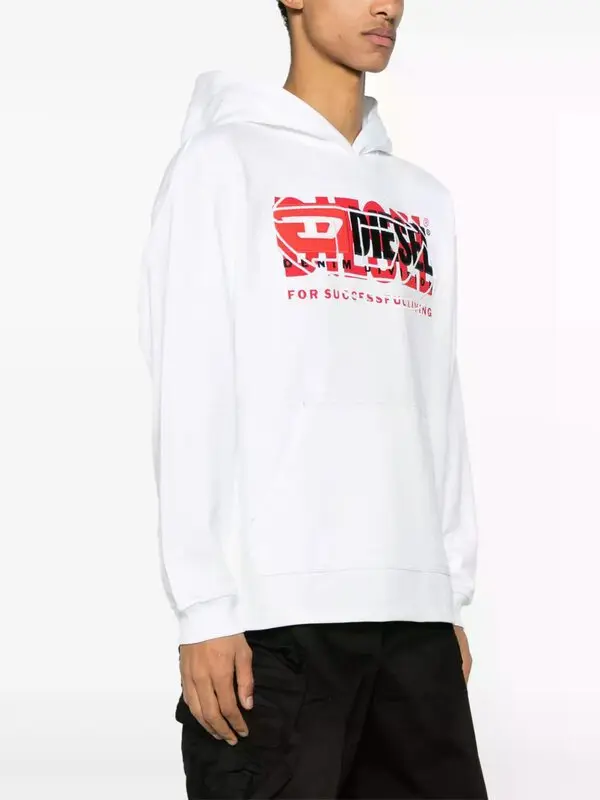 DIESEL® Cotton Jersey Hoodie With Logo Detailing