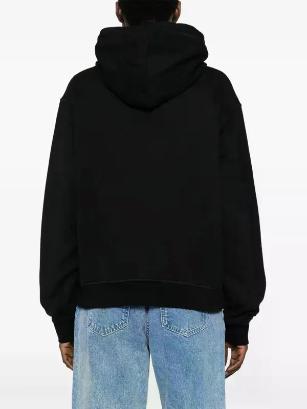 Dsquared2 Rhinestone Embellished Heart Logo Hoodie - Black
