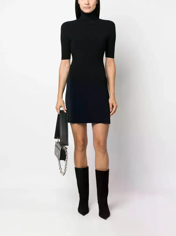 Dsquared2 Ribbed Knit Dress With Silver-tone Logo Plaque